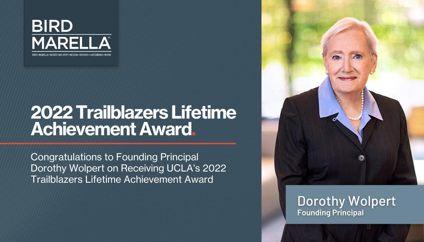 Bird Marella Founding Principal Dorothy Wolpert Receives UCLA Law’s ...
