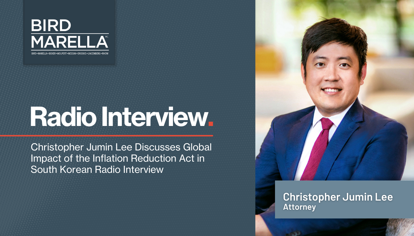 Christopher Jumin Lee Discusses Global Impact of the Inflation Reduction Act in South Korean ...